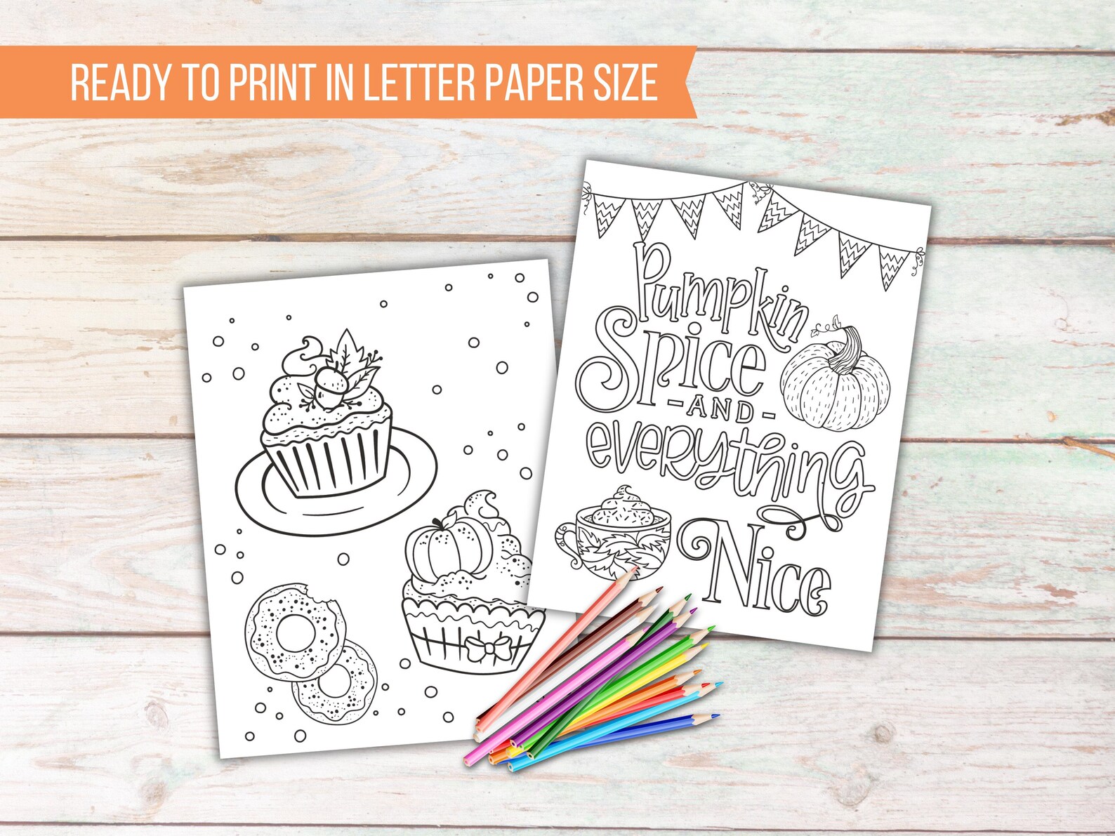 Printable Autumn Kids Coloring Sheets, Pumpkin Spice Season, Kids ...