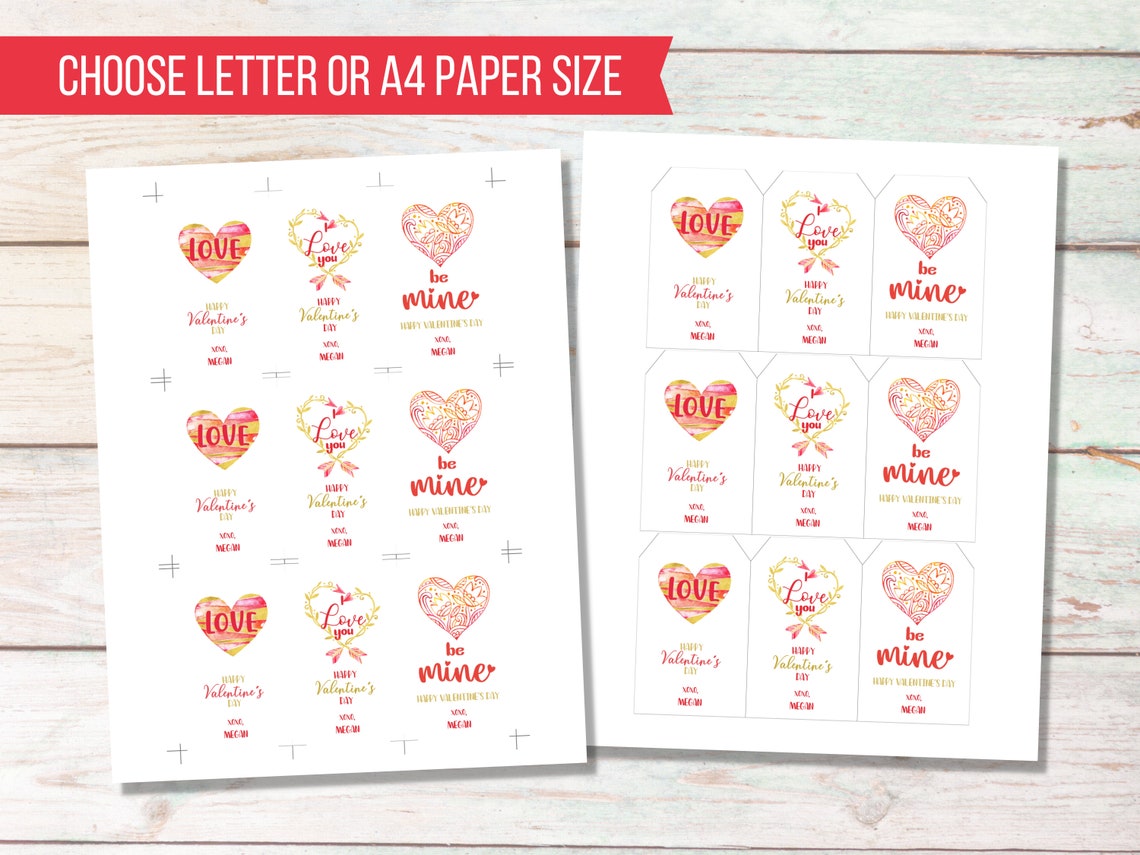 Editable Valentines Day Printable Favor Tag Love Hang Tags - Etsy
