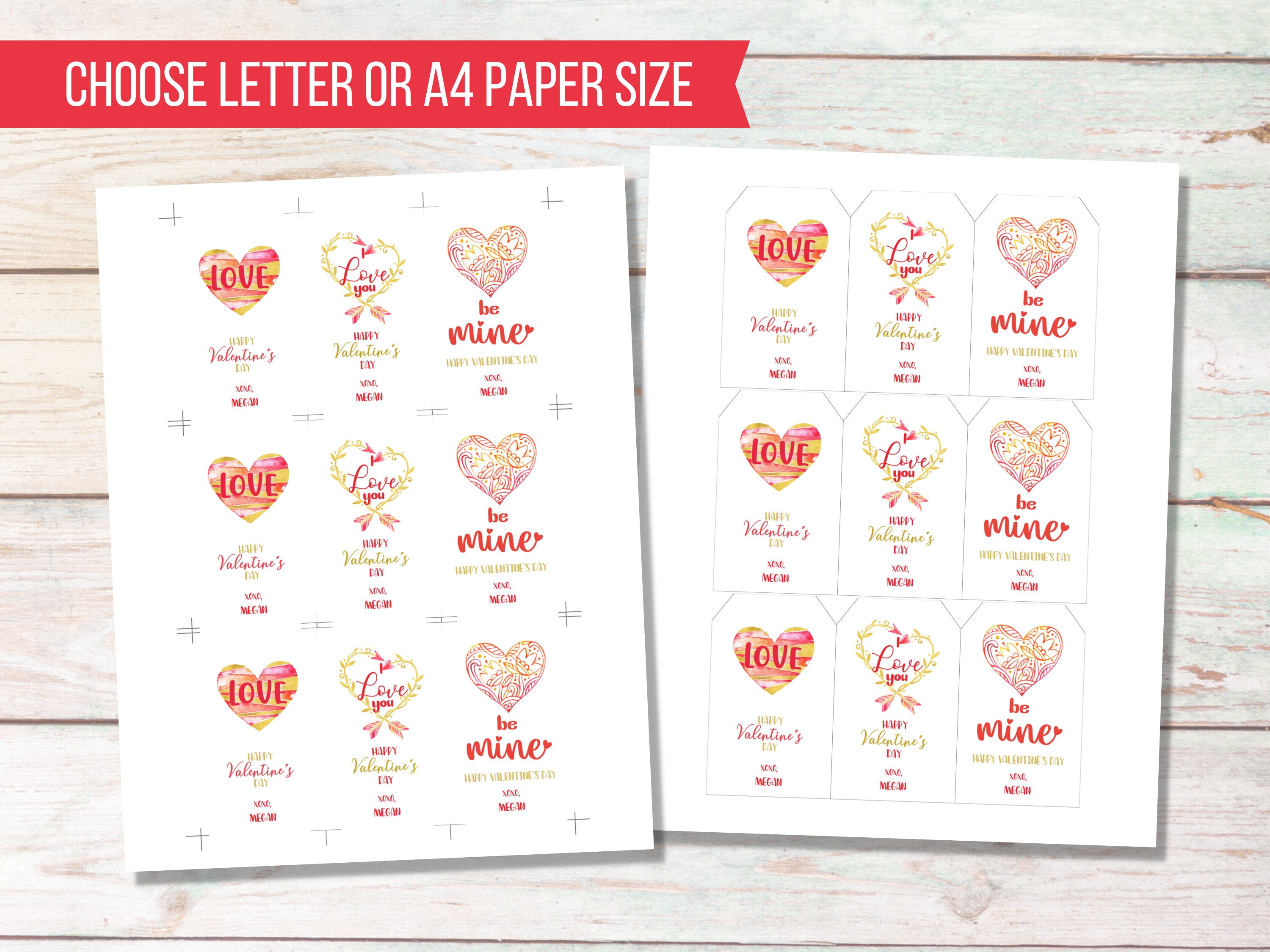 Editable Valentines Day Printable Favor Tag Love Hang Tags - Etsy