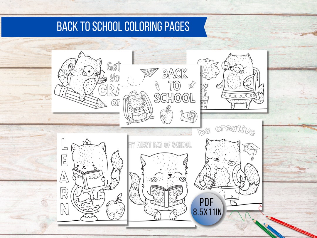 Back to School Coloring Pages Kids, First Day of School Printable ...