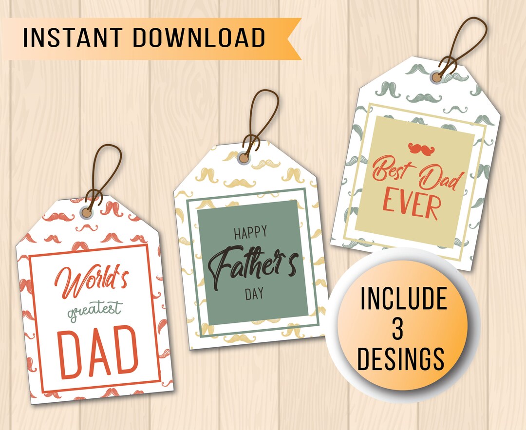 Happy Fathers Day Gift Tag Moustache Fathers Day Gift Favor - Etsy