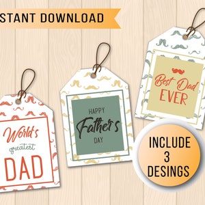Happy Fathers Day Gift Tag Moustache Fathers Day Gift Favor - Etsy