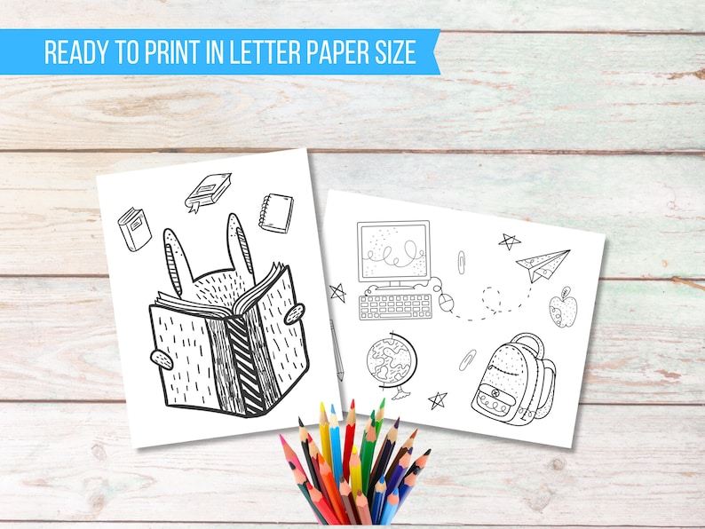 Back to School Kids Coloring Pages, Kids Animal Activity, Woodland ...