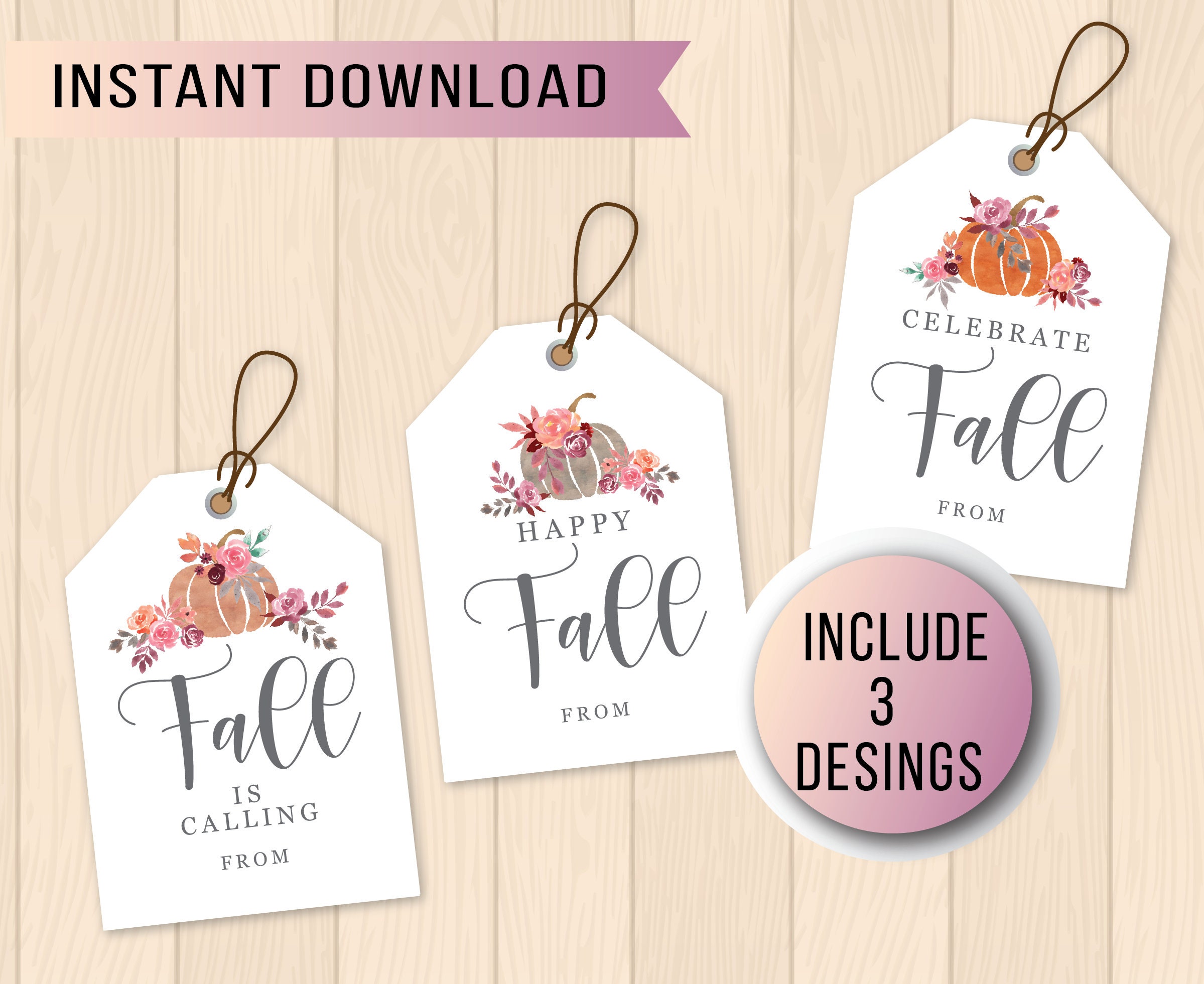 Happy Fall Pumpkin Gift Tags Celebrate Fall Gift Favor Tags - Etsy