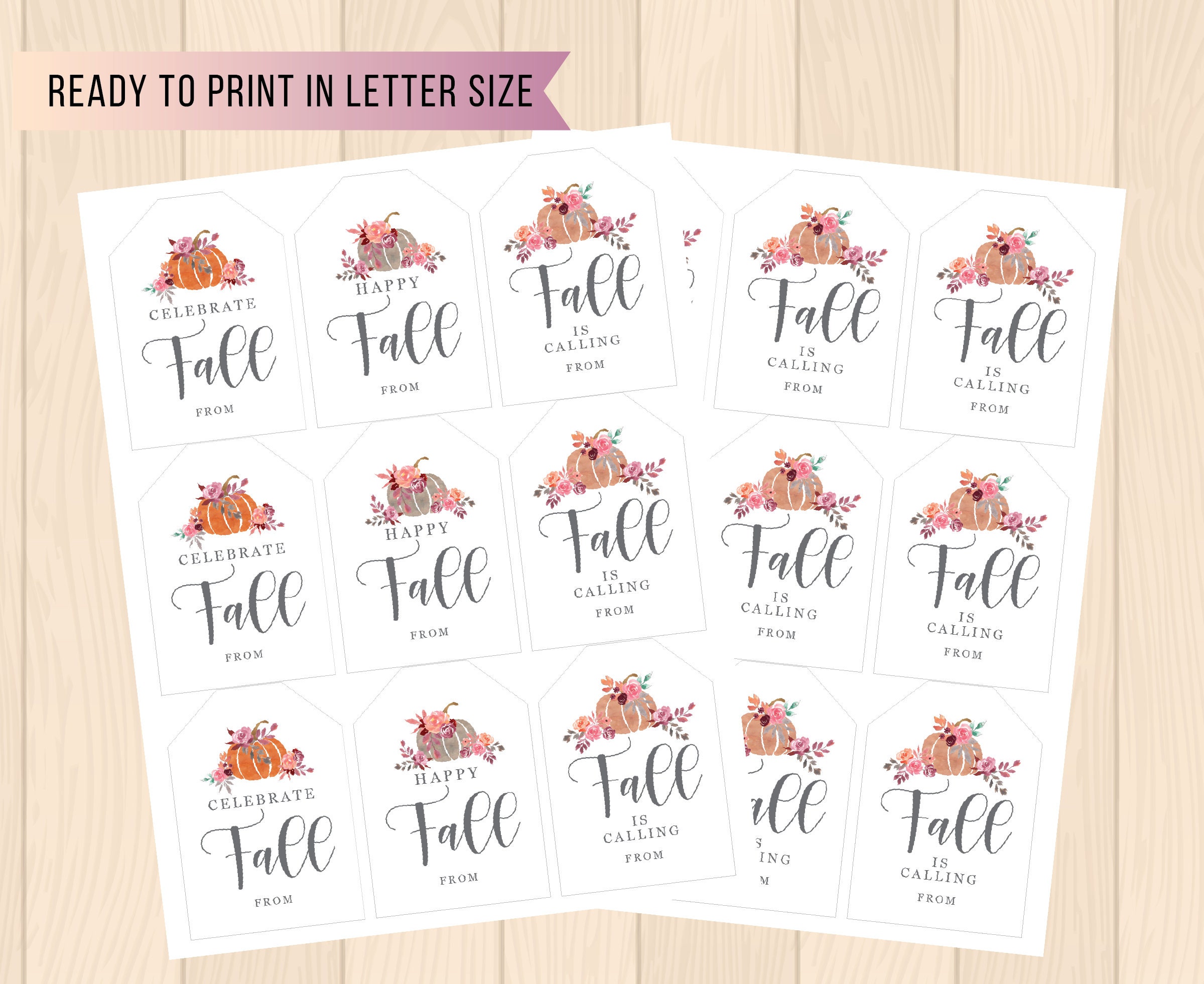 Happy Fall Pumpkin Gift Tags Celebrate Fall Gift Favor Tags - Etsy