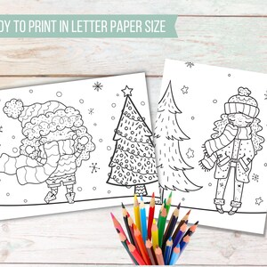 Winter Girls Kids Coloring Pages, Printable Winter Kids Coloring Sheets ...