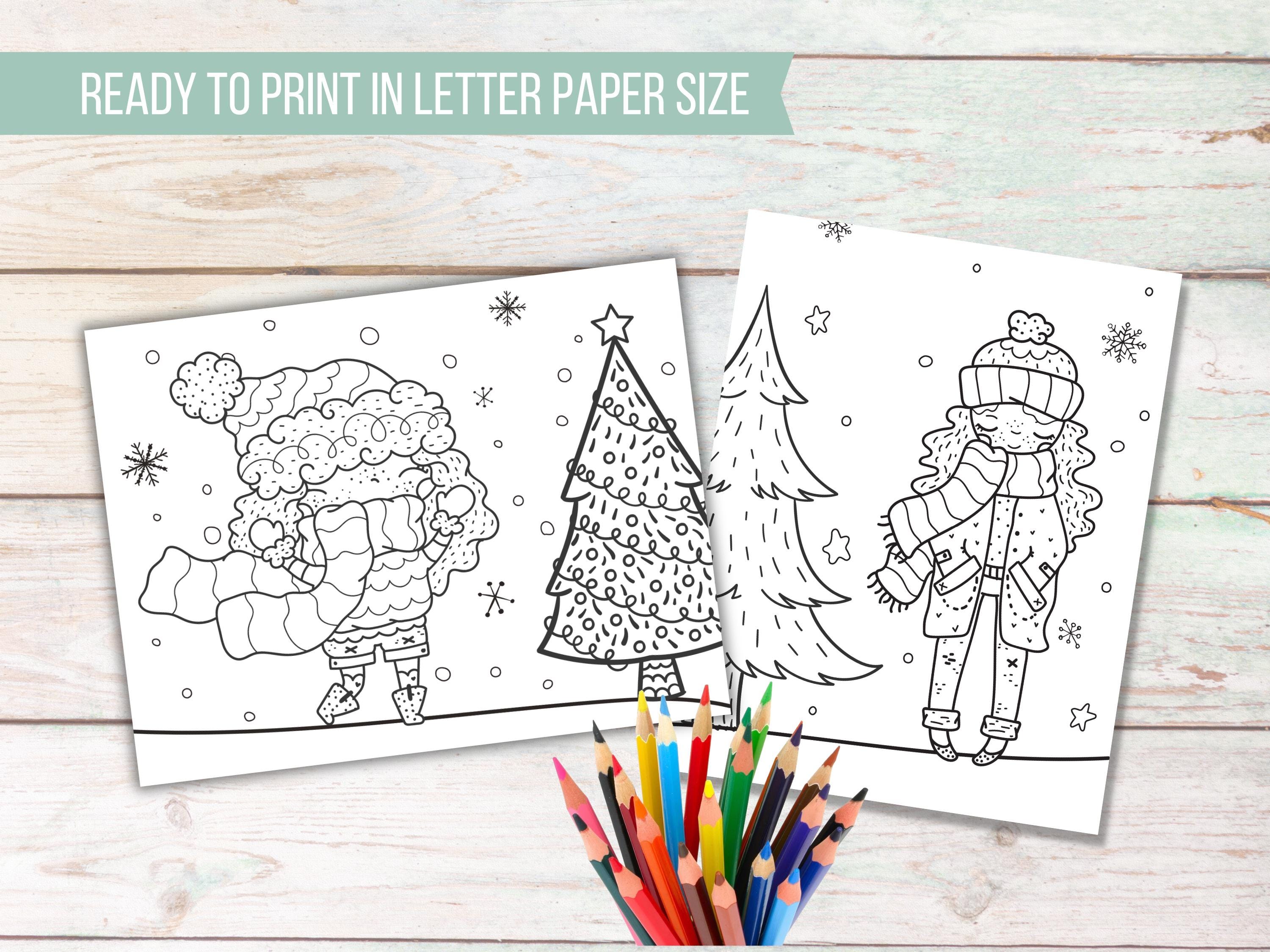 Winter Girls Kids Coloring Pages, Printable Winter Kids Coloring Sheets ...