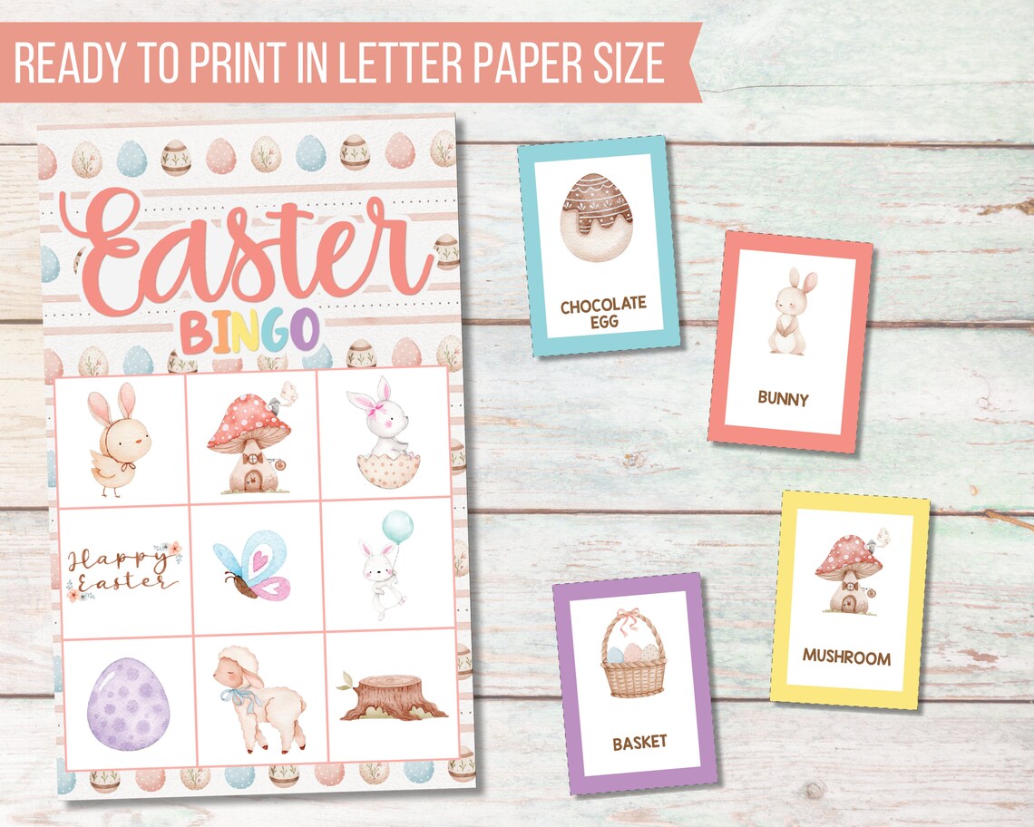Easter Bingo Printable Game Easter Funny Family Party Games - Etsy