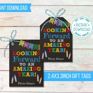 Back to School Teacher Gift Tag Printable Welcome Tags for - Etsy