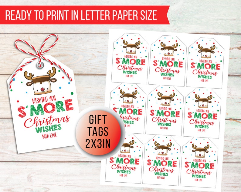 Smores Christmas Tag Printable Christmas S'mores Gift - Etsy