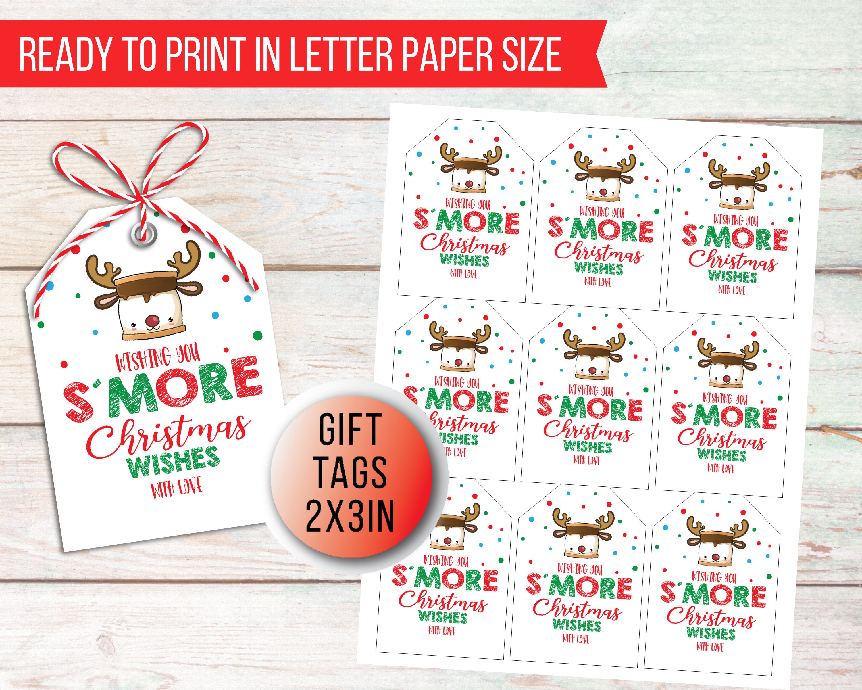 Christmas Smore Tag Printable Holiday Smore Tags | Etsy