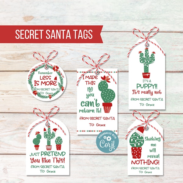 Secret Santa Tags - Etsy