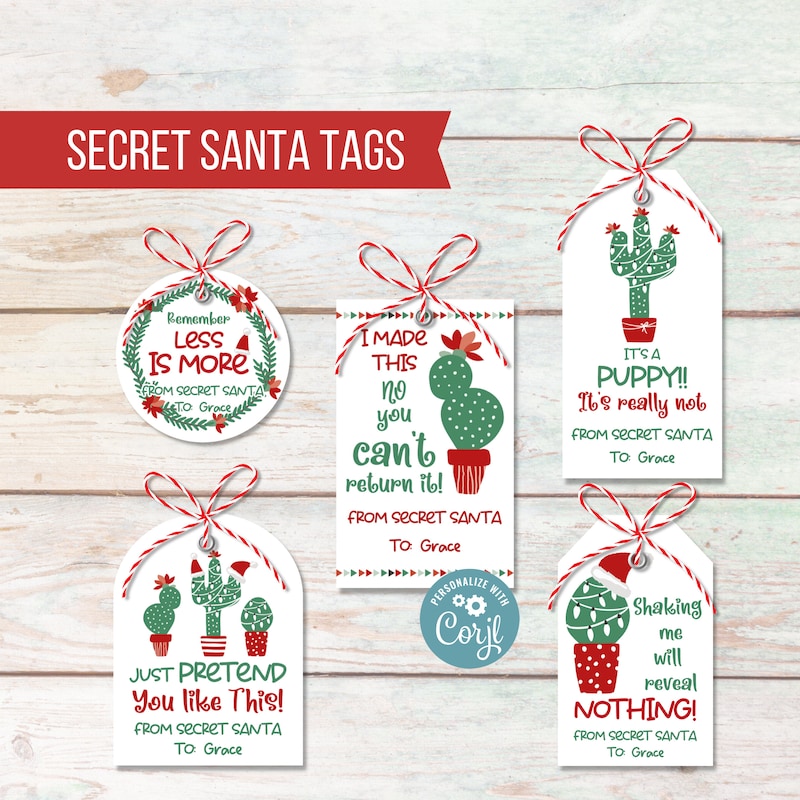 Secret Santa Tags - Etsy