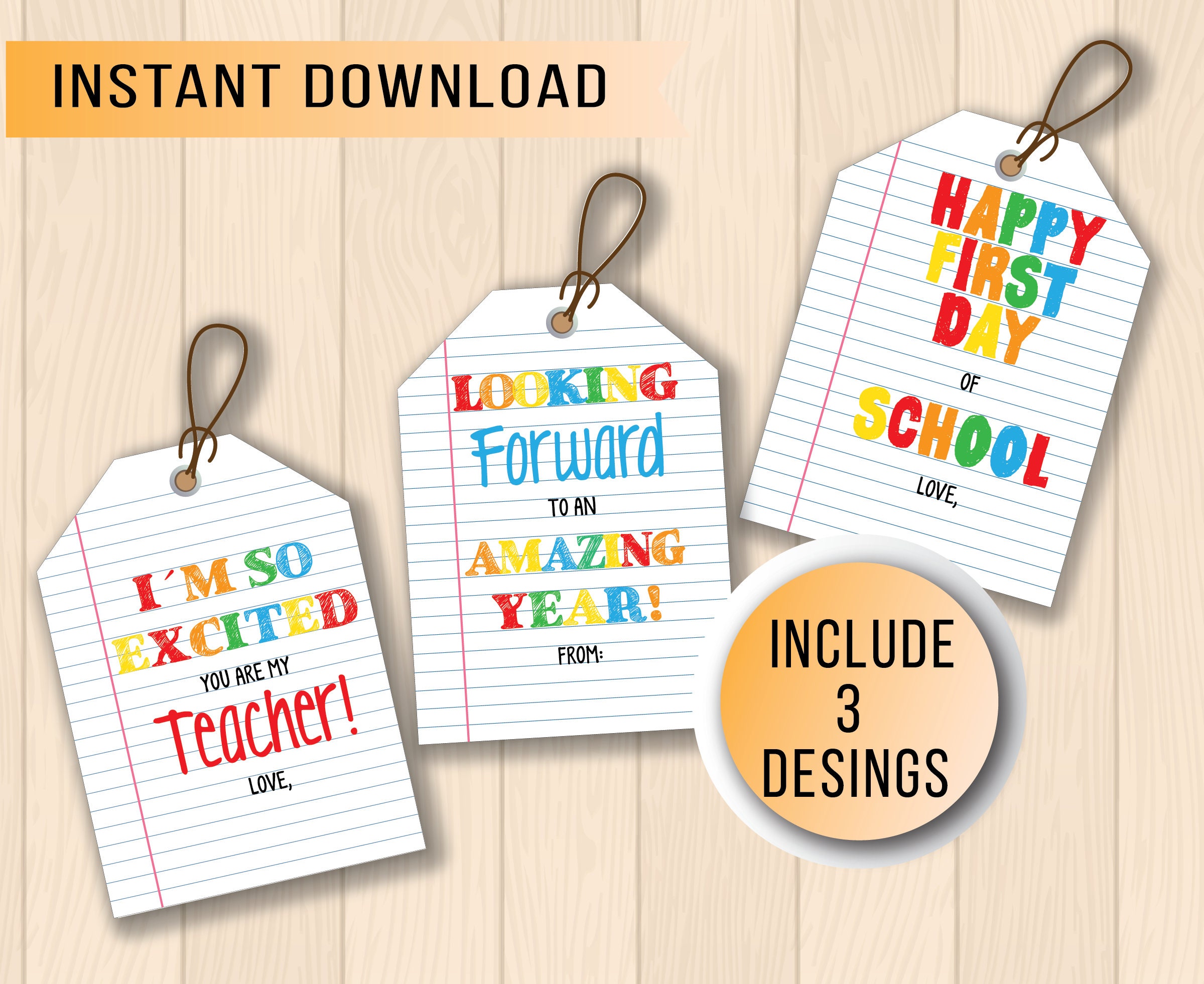 Back to School Gift Tag Printable Happy First Day of School - Etsy ...