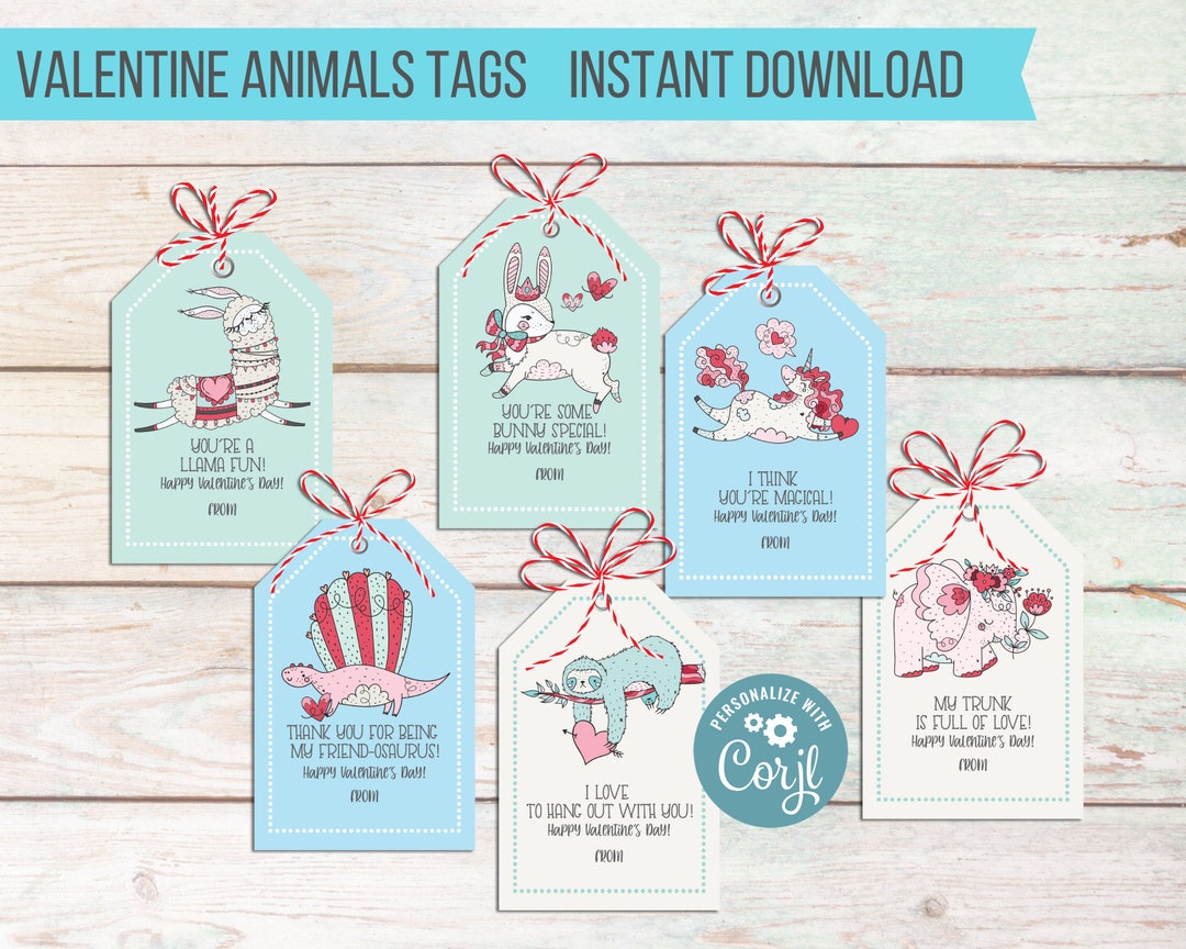 Valentines Day Printable Tag Classroom Valentines Valentine - Etsy