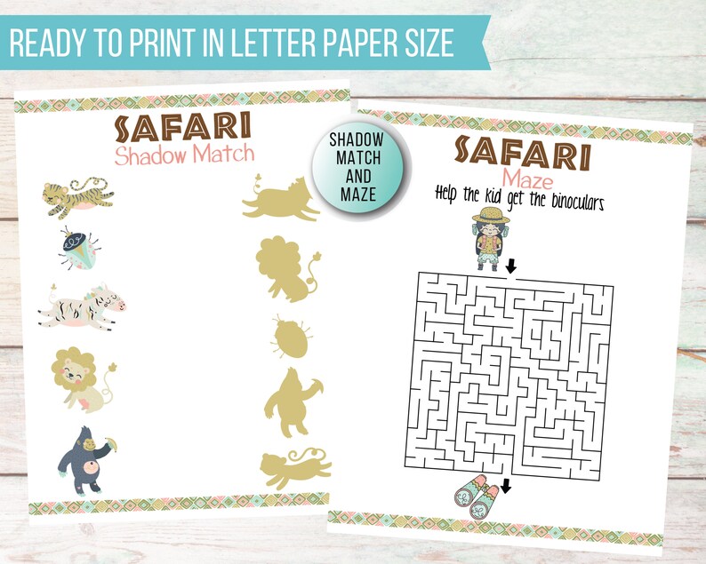 Safari Animals Party Games Kids African Animals Kids Activity - Etsy