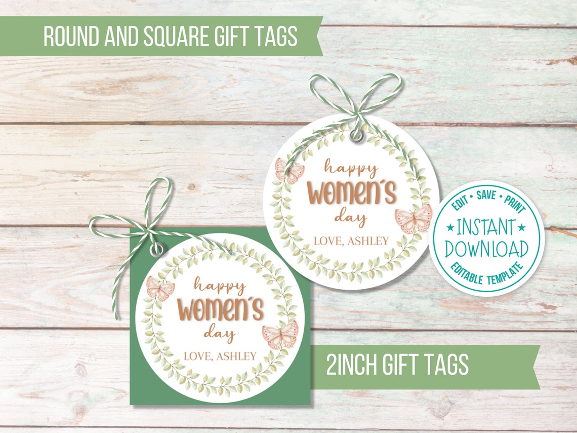 Women's Day Tags Women's Day Editable Gift Tags - Etsy