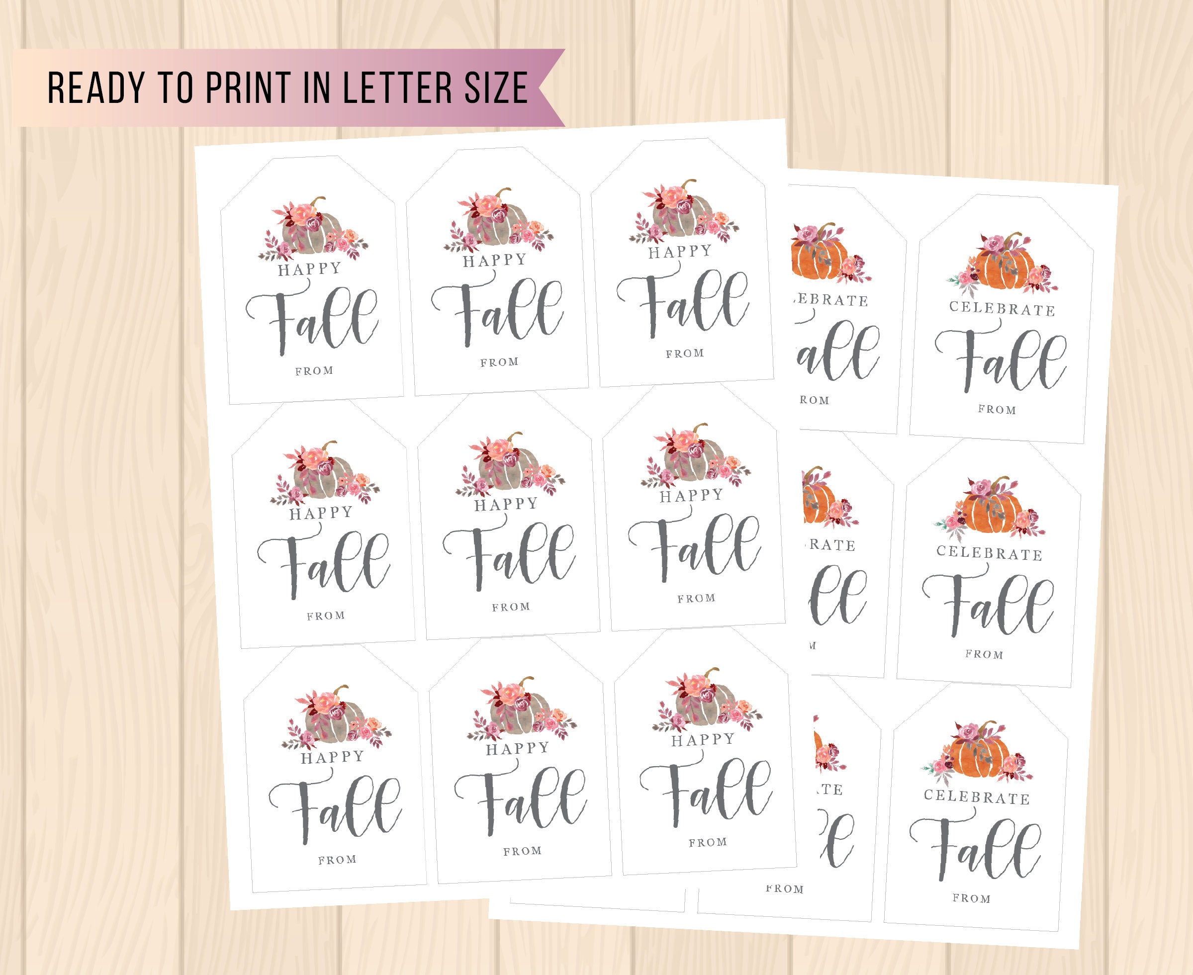 Happy Fall Pumpkin Gift Tags Celebrate Fall Gift Favor Tags - Etsy