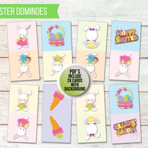 Printable Easter Dominoes Preschool Party Game Easter Gift - Etsy