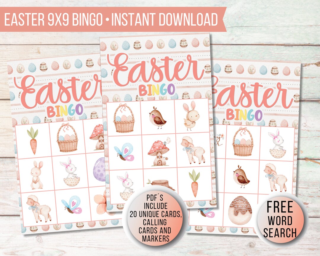 Easter Bingo Printable Game, Easter Funny Family Party Games, Easter ...