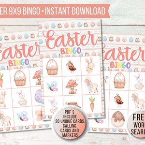 Easter Bingo Printable Game, Easter Funny Family Party Games, Easter ...