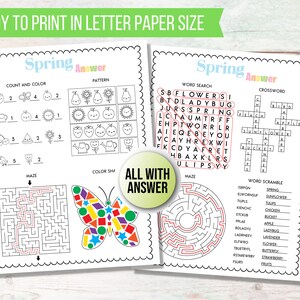 Spring Printable Game Bundle, Printable Bundle Activity Pack, Word ...