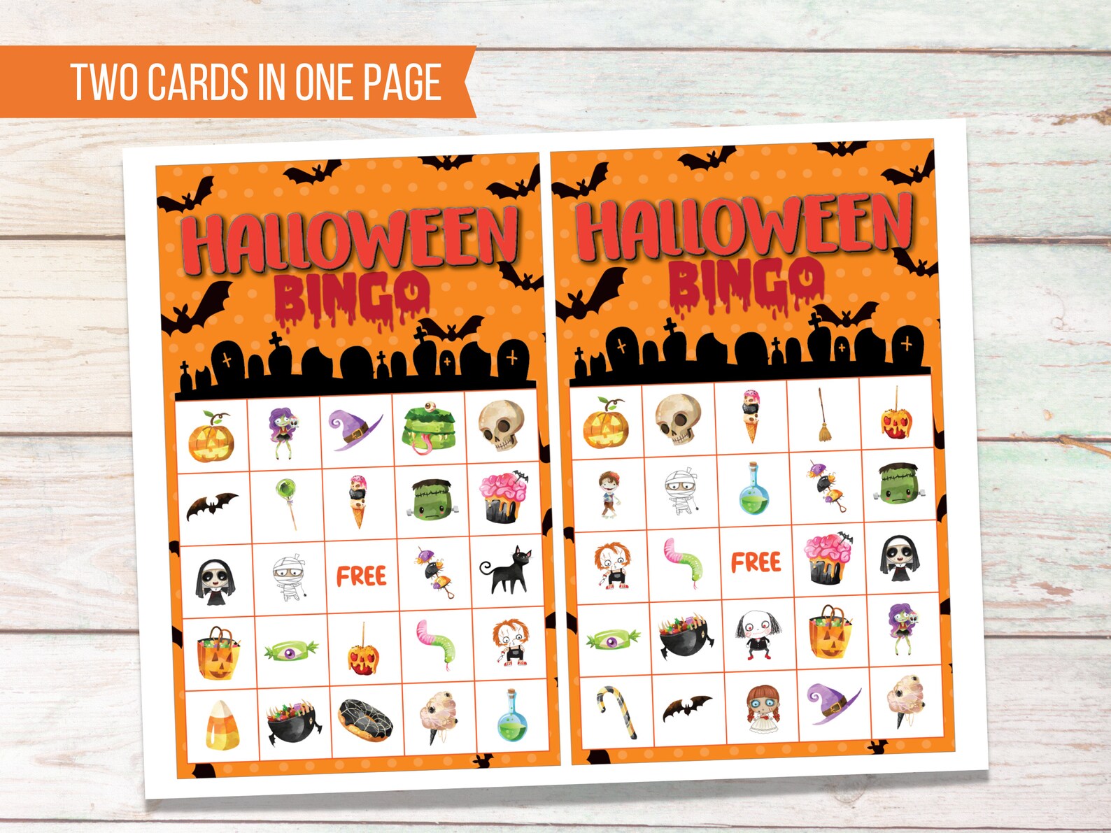 Halloween Bingo, Printable Party Game, 30 Players - Etsy