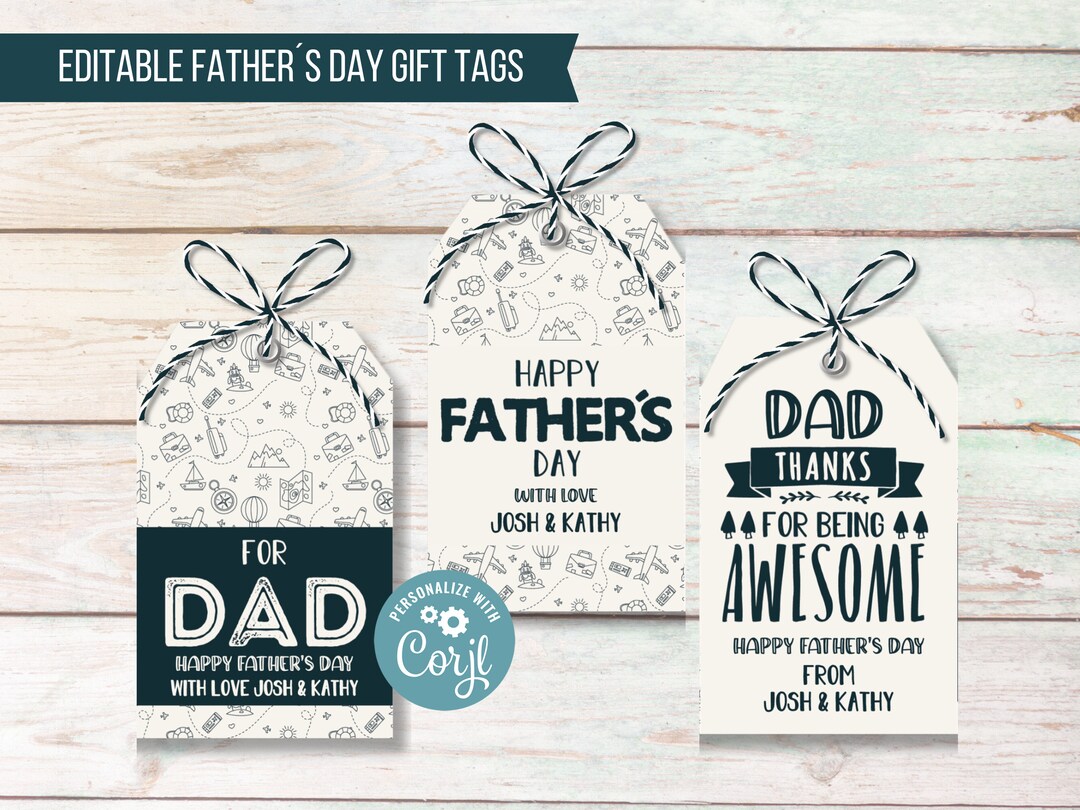 Happy Fathers Day Printable Gift Tags, Adventure Fathers Day Gift Tags ...