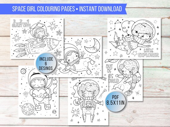 Girl Astronaut Coloring Page