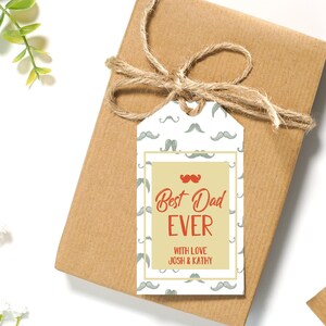 Happy Fathers Day Gift Tag, Moustache Fathers Day Gift Favor Tags ...