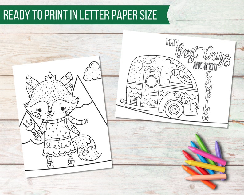 Printable Camping Coloring Pages Kids Camping Party Coloring - Etsy