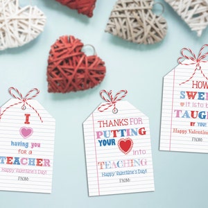 Valentine Gift Tags Happy Valentines Day Cookie Tag Teacher - Etsy
