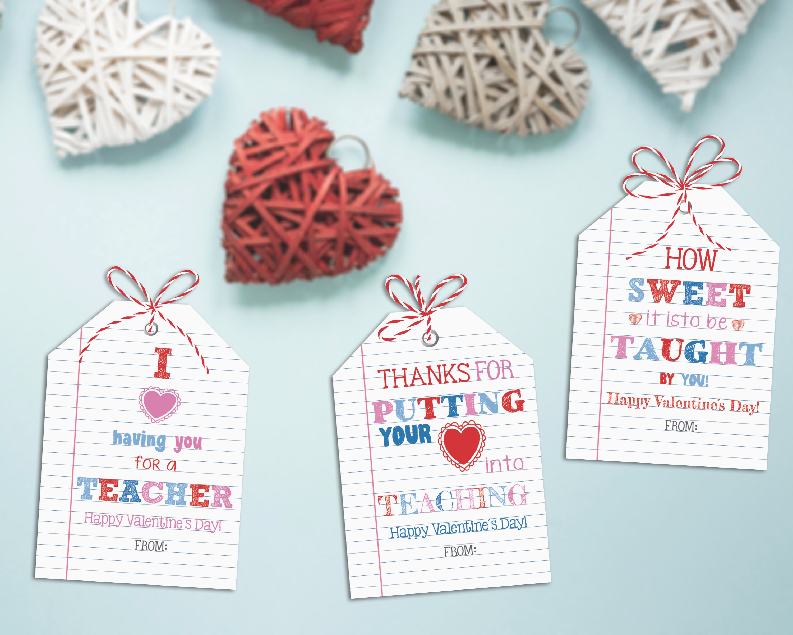 Valentine Gift Tags Happy Valentines Day Cookie Tag Teacher | Etsy