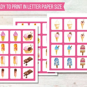 Printable Summer Ice Cream Memory Game for Kids, Fun Educational ...
