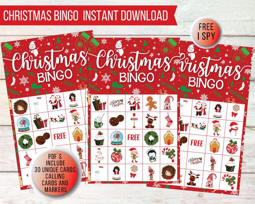 Christmas Bingo Printable Game Christmas Party Game Xmas - Etsy