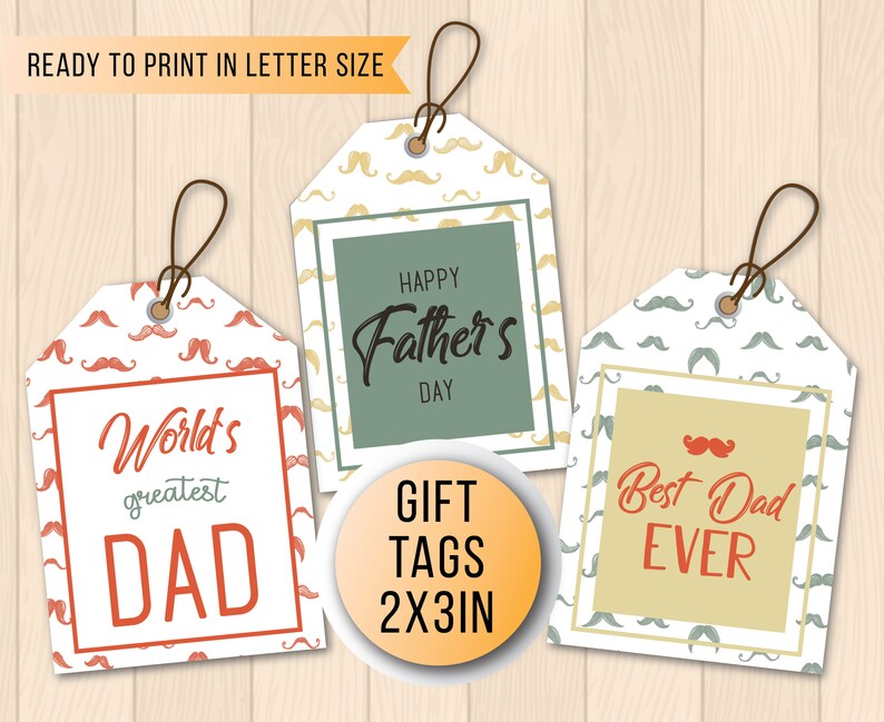 Happy Fathers Day Gift Tag Moustache Fathers Day Gift Favor - Etsy