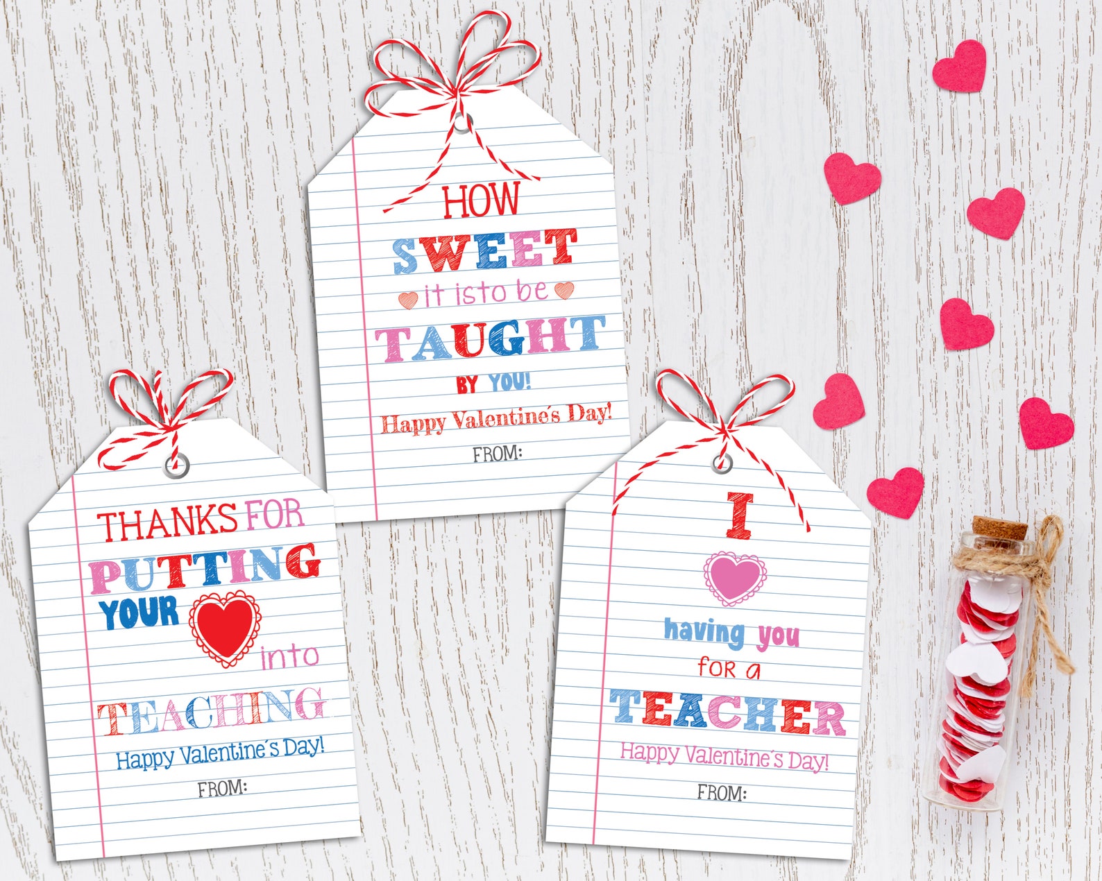 Valentine Gift Tags Happy Valentines Day Cookie Tag Teacher | Etsy