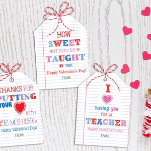 Valentine Gift Tags Happy Valentines Day Cookie Tag Teacher - Etsy