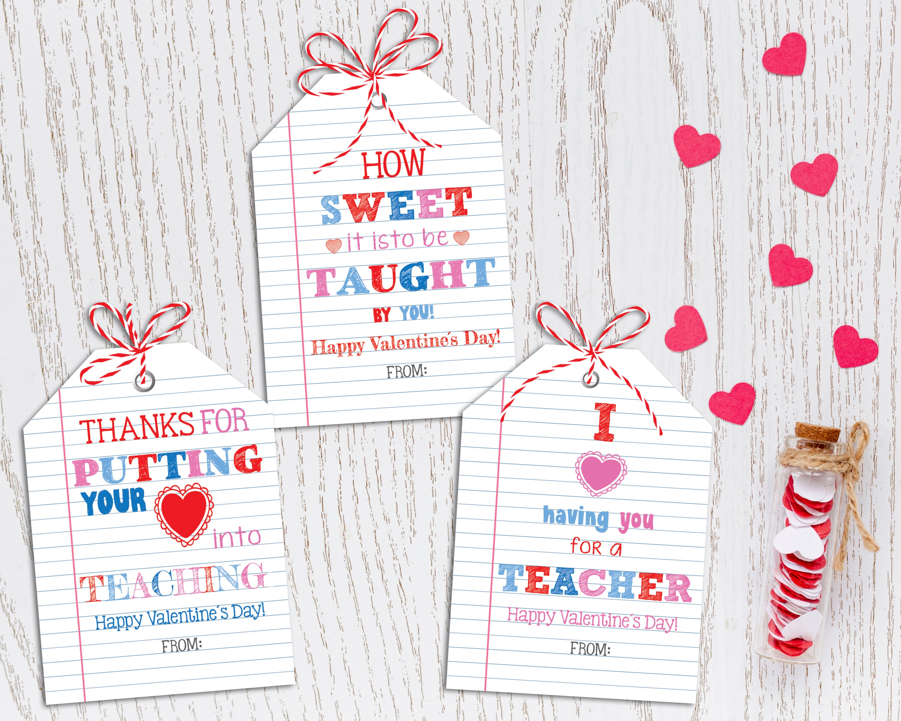 Valentine Gift Tags Happy Valentines Day Cookie Tag Teacher | Etsy