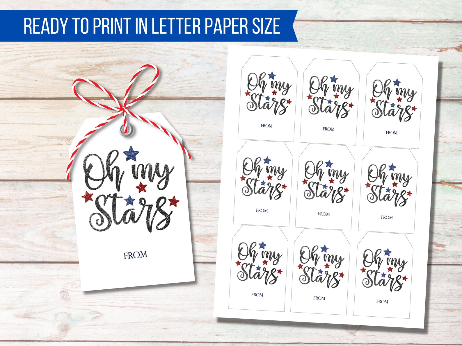 4th of July Gift Tags Patriotic Gift Tags Independence Day - Etsy