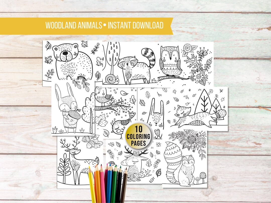 Printable Woodland Coloring Pages for Kids, Kids Animal Activity ...