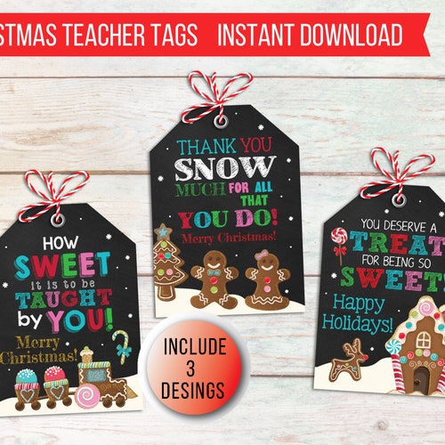 Teacher Appreciation Gift Tag Teacher Gift Tags Printable - Etsy