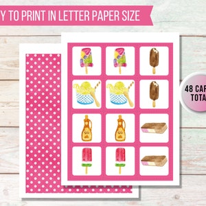Printable Summer Ice Cream Memory Game for Kids, Fun Educational ...