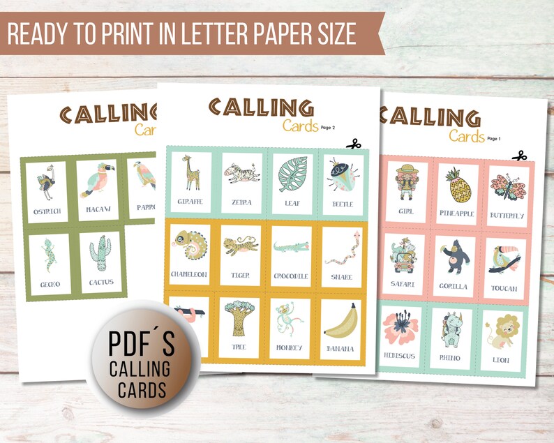 Safari Bingo Printable Game Safari Animals Party Game - Etsy