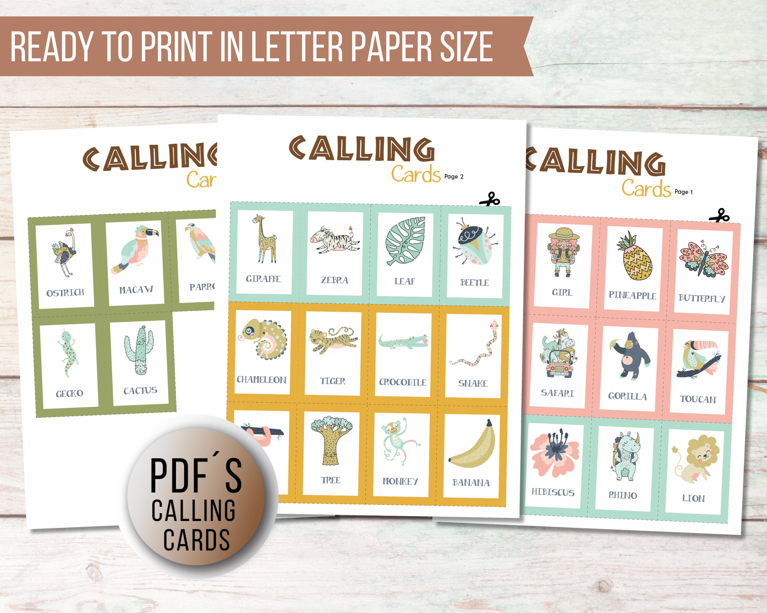 Safari Bingo Printable Game Safari Animals Party Game | Etsy