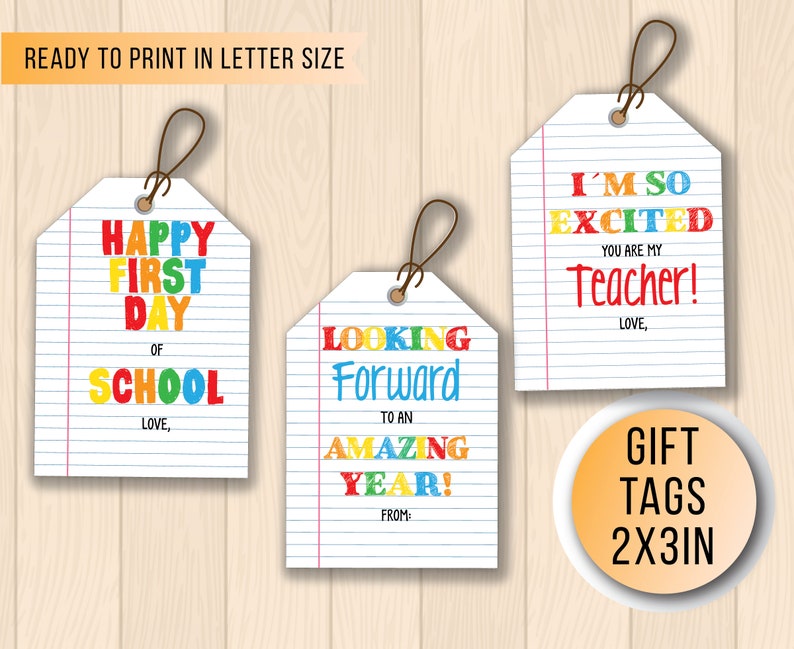Back To School Gift Tag Printable Happy First Day of School - Etsy 日本