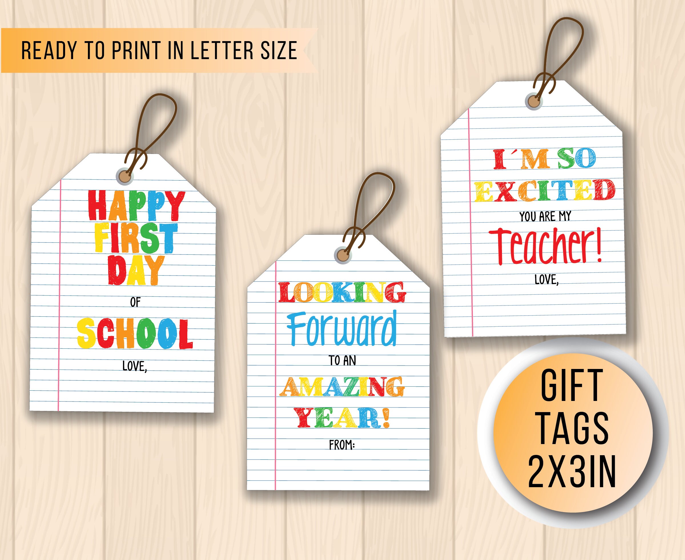 Back To School Gift Tag Printable | Etsy