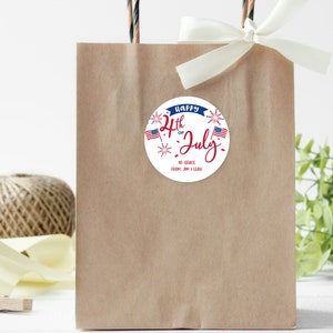 Happy 4th of July Round Cookie Tag, Patriotic Gift Tags, Fourth of July ...