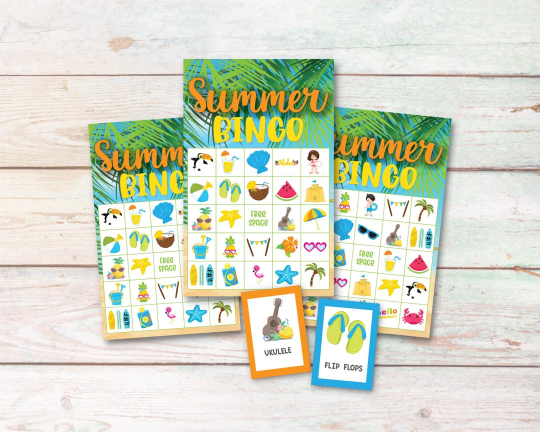 Summer Bingo Game Instant Download | Printable Activity for Summer ...