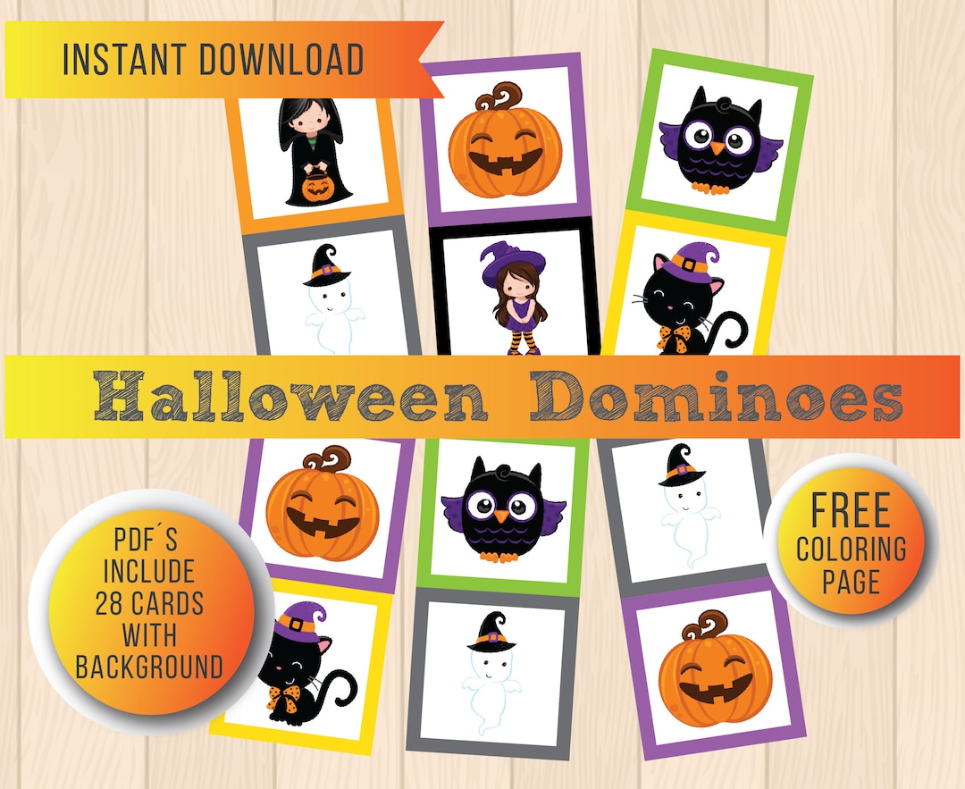 Halloween Dominoes Game, Printable Dominoes Game for Kids and Adults - Etsy